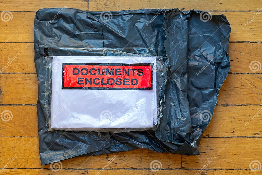 Documents Enclosed Package stock photo. Image of paper - 213573604