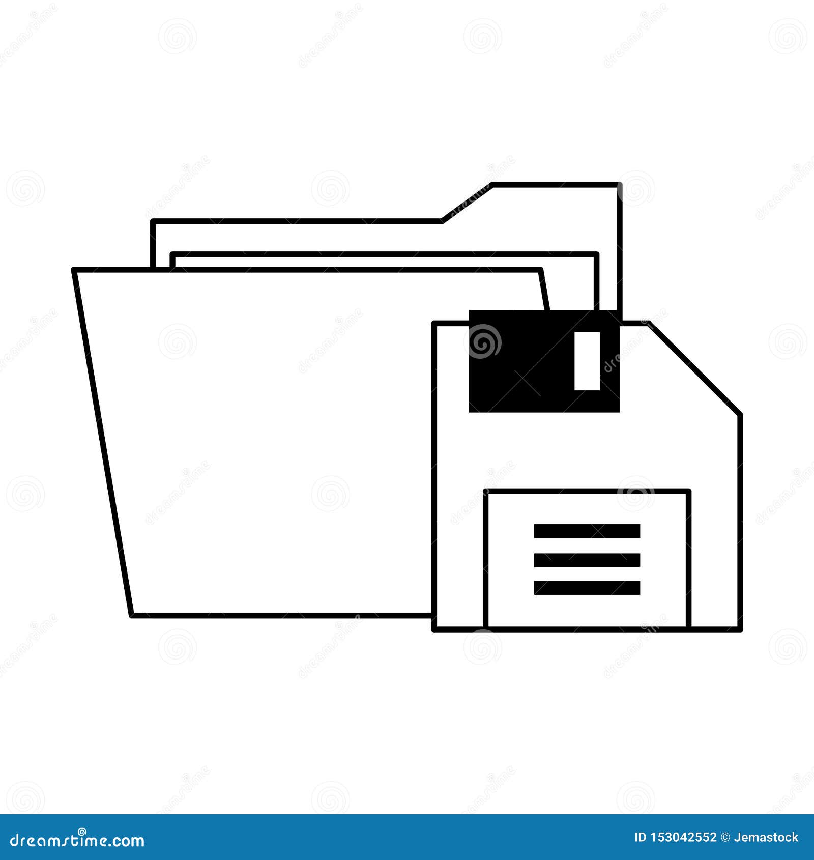 Documents Files System Archives Cartoon in Black and White Stock Vector ...