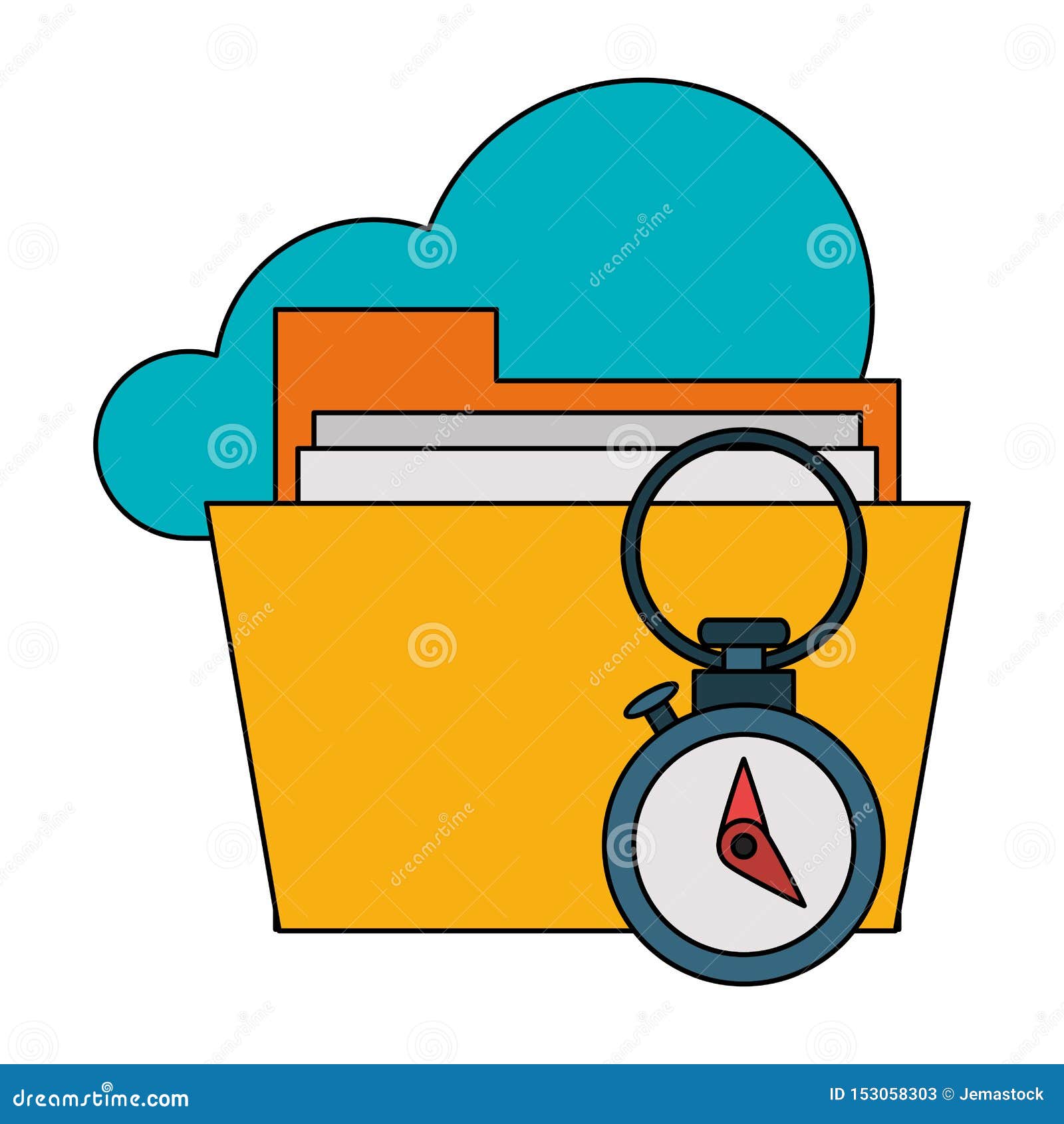 Documents Files System Archives Cartoon Stock Vector - Illustration of ...