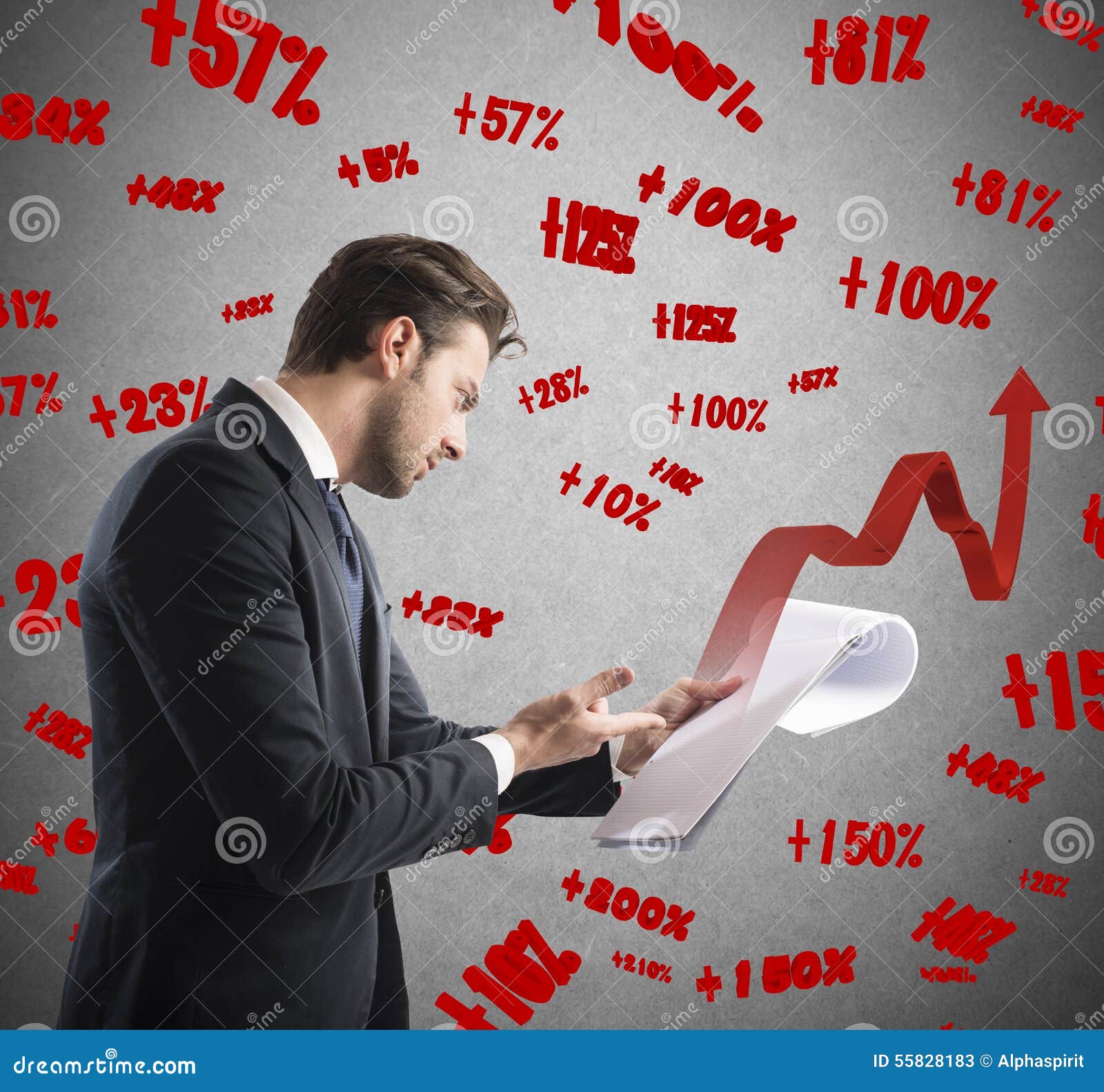 Documents of Financial Profit Stock Image - Image of optimist ...