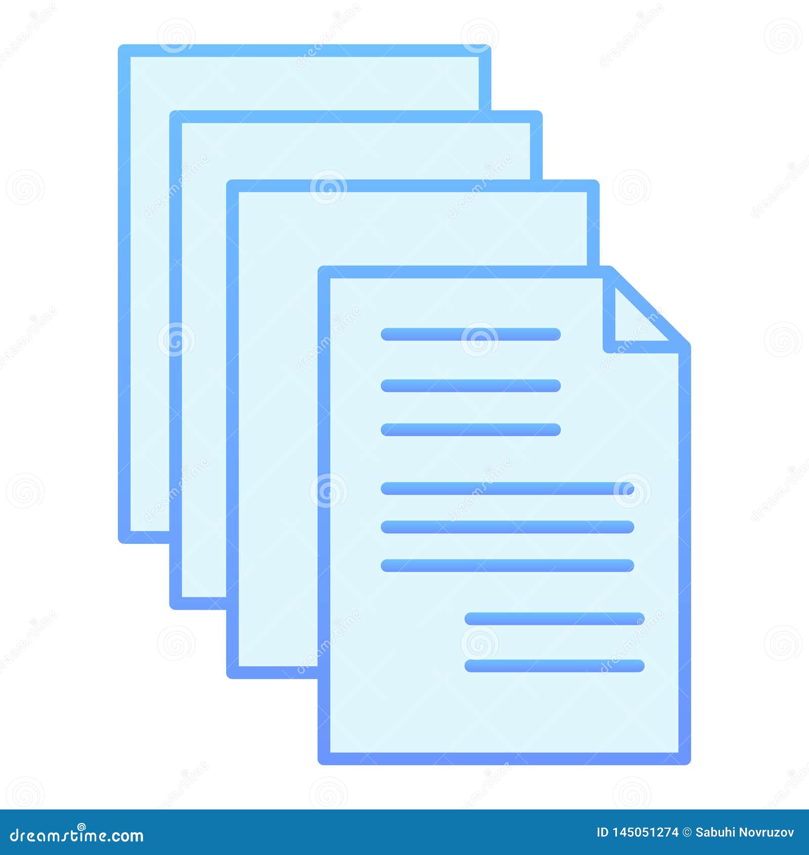 Documents Flat Icon. List Blue Icons in Trendy Flat Style. Paper ...