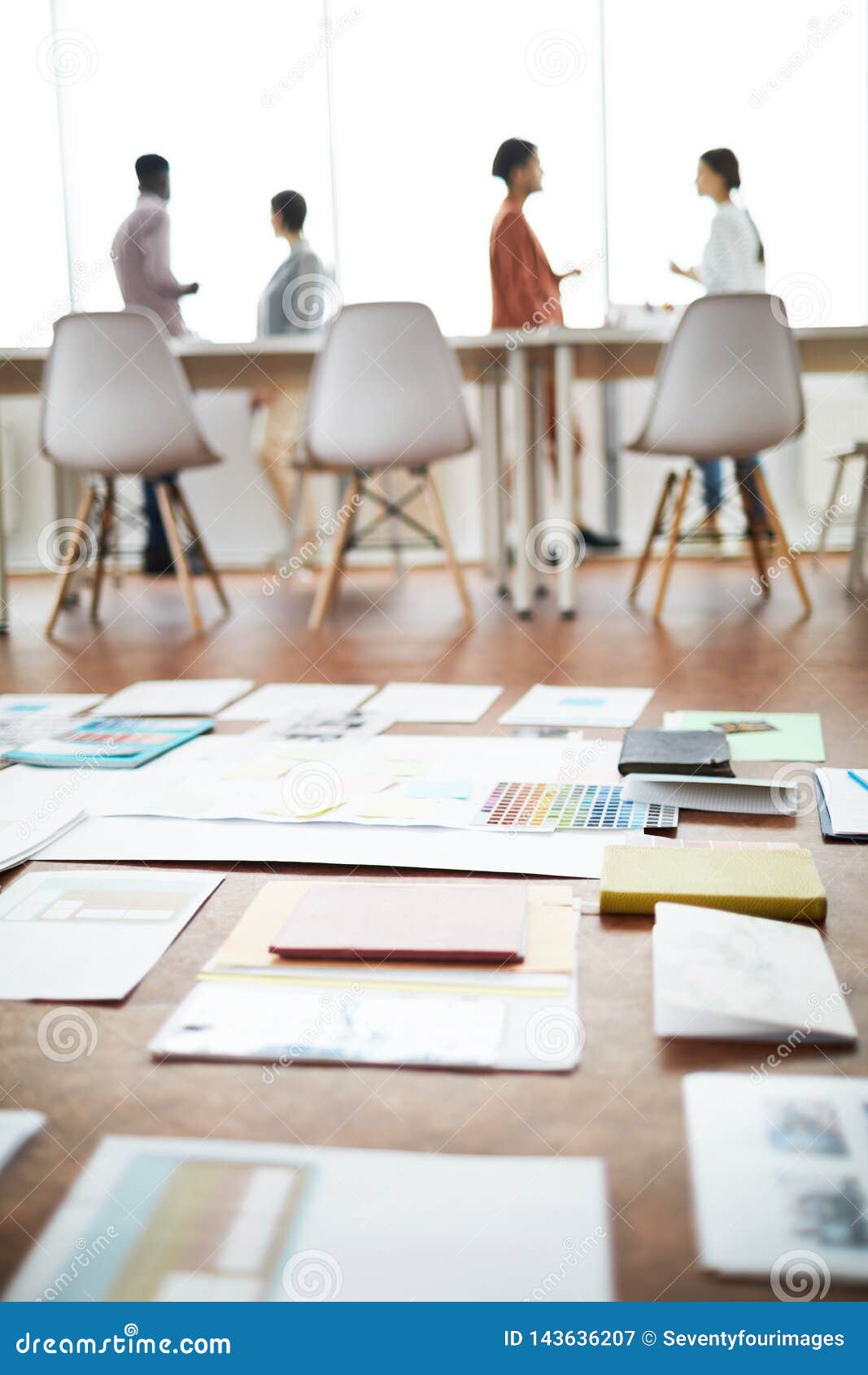 Documents on Floor in Office Stock Image - Image of modern, scrum ...