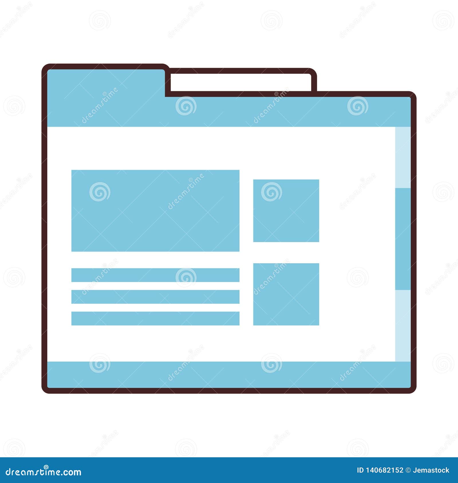 Documents folder cartoon stock vector. Illustration of file - 140682152