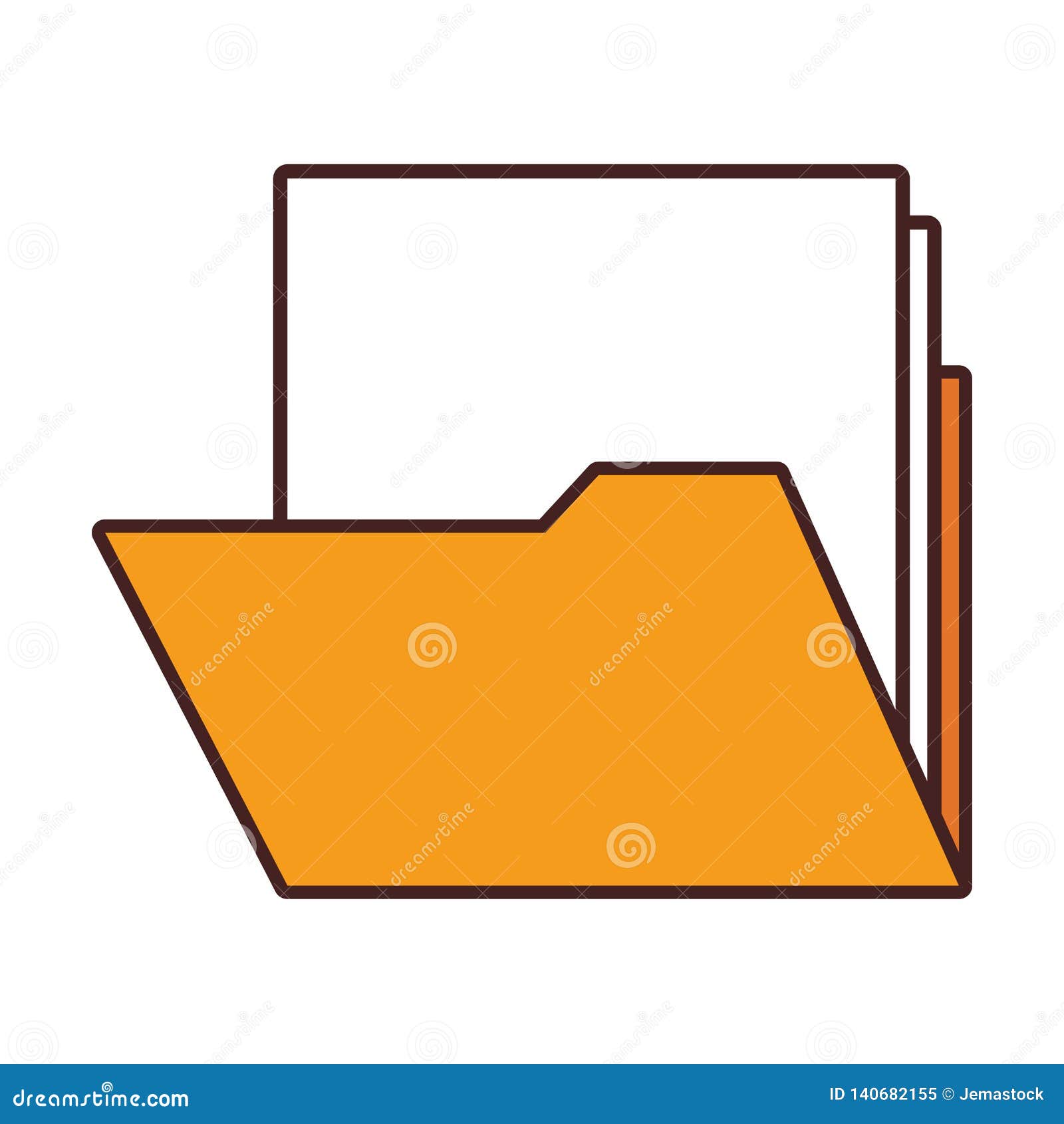 Documents folder cartoon stock vector. Illustration of business - 140682155