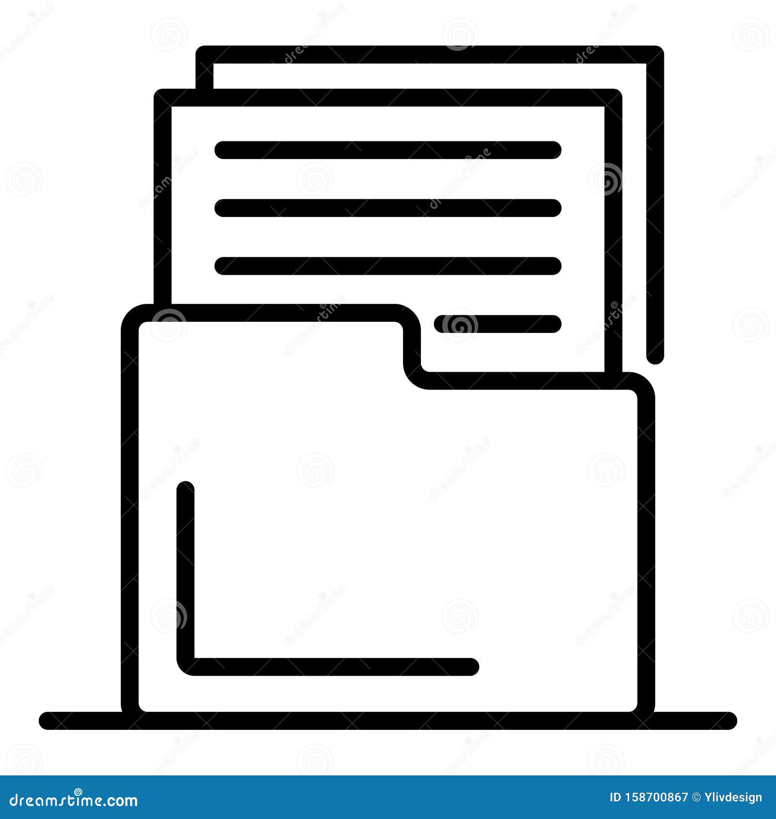 Documents in a Folder Icon, Outline Style Stock Vector - Illustration ... Documents in a Folder Icon, Outline Style Stock Vector - Illustration ...