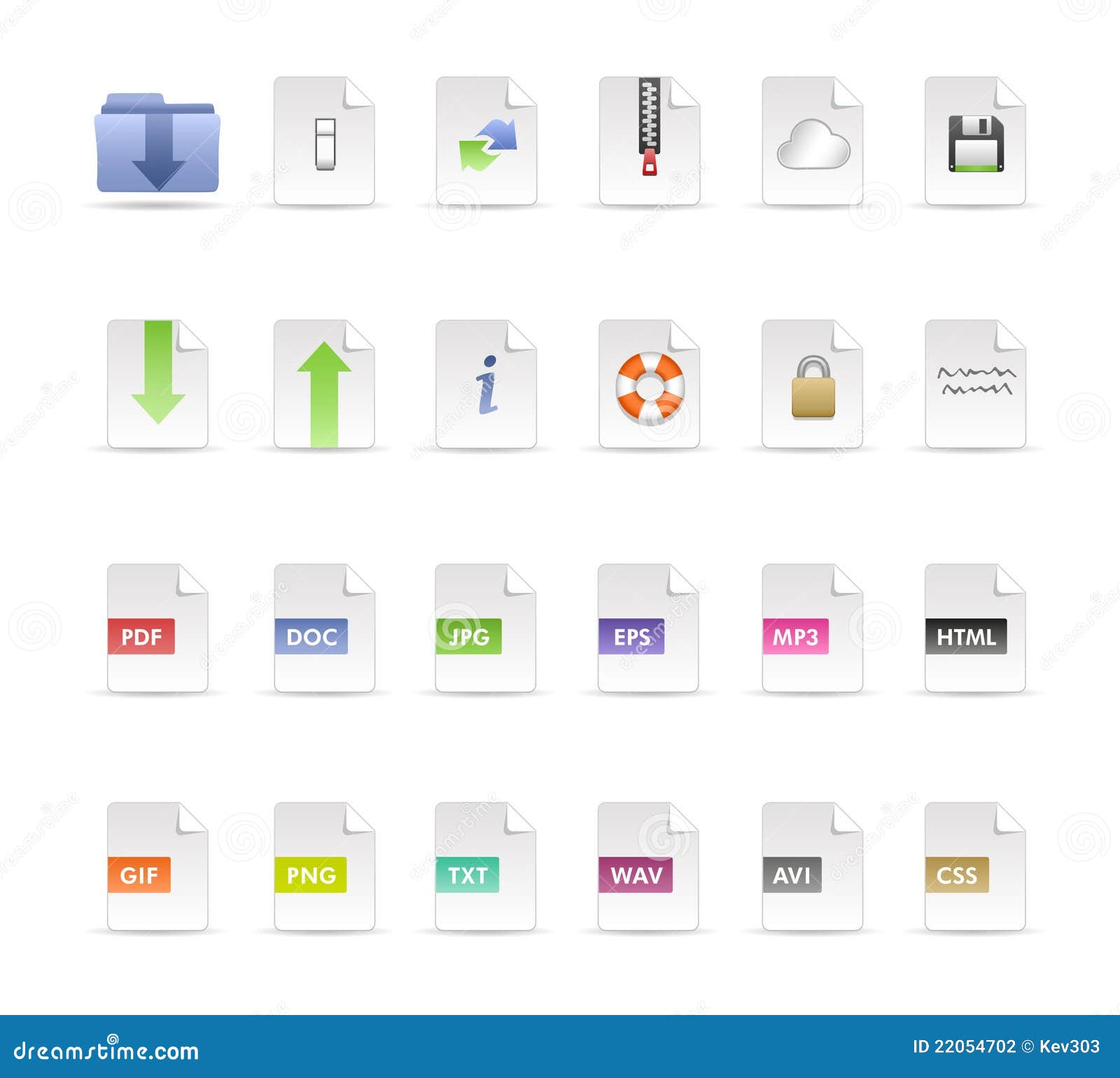 Documents And Folder Icon Set Vector Illustration | CartoonDealer.com ...