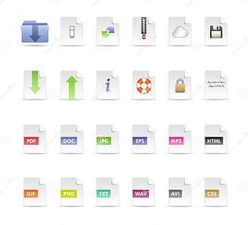 Documents and Folder Icon Set Stock Vector - Illustration of clip ...