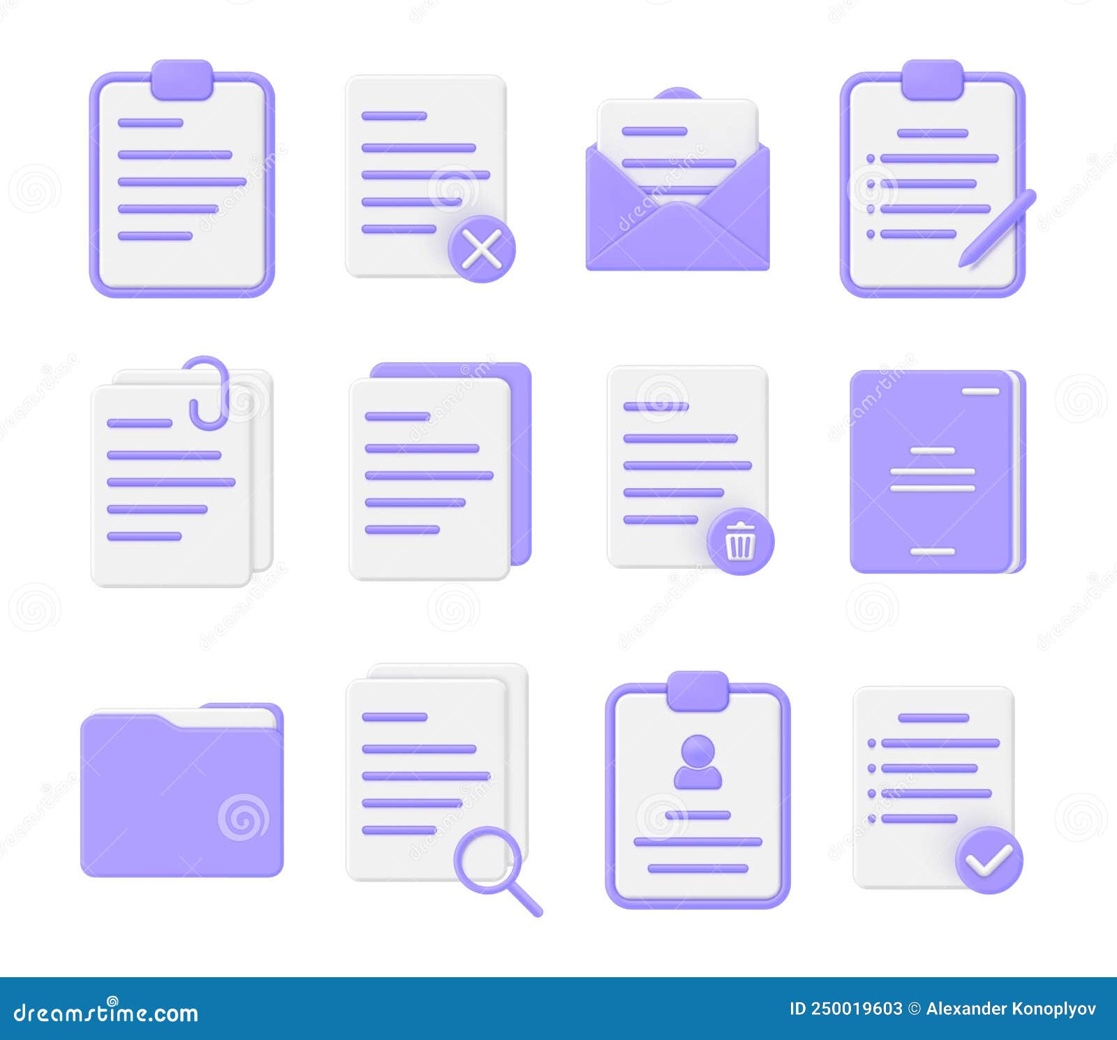 Documents Folder Information Paper Sheet Application 3d Icon Set ...