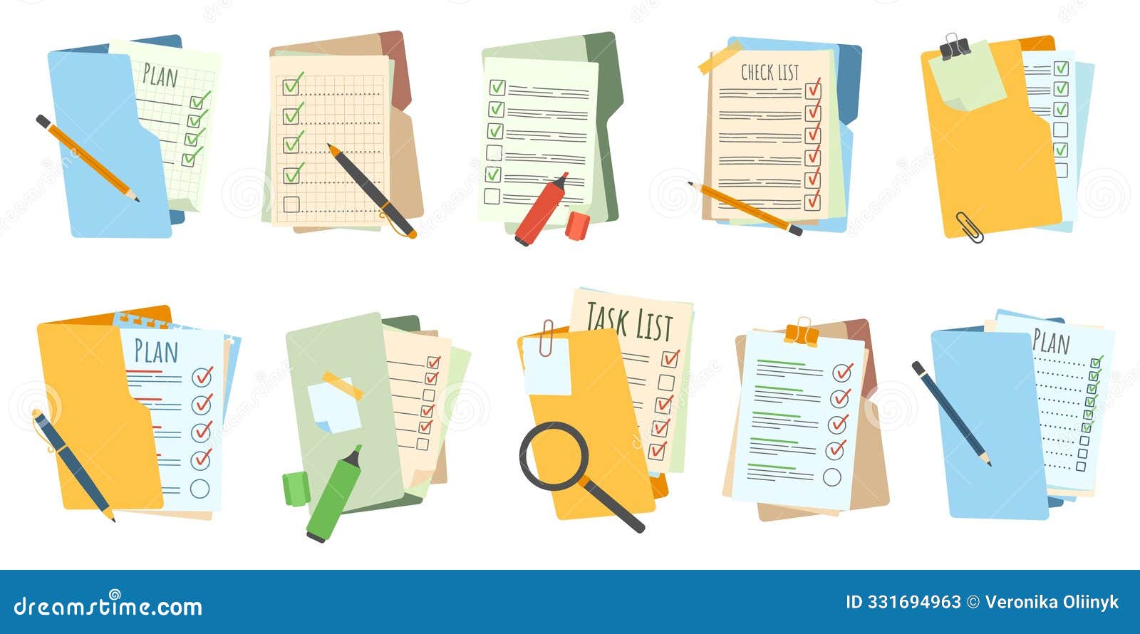 Documents Folders. Plan Checklists, Organized Task Lists and Office ...