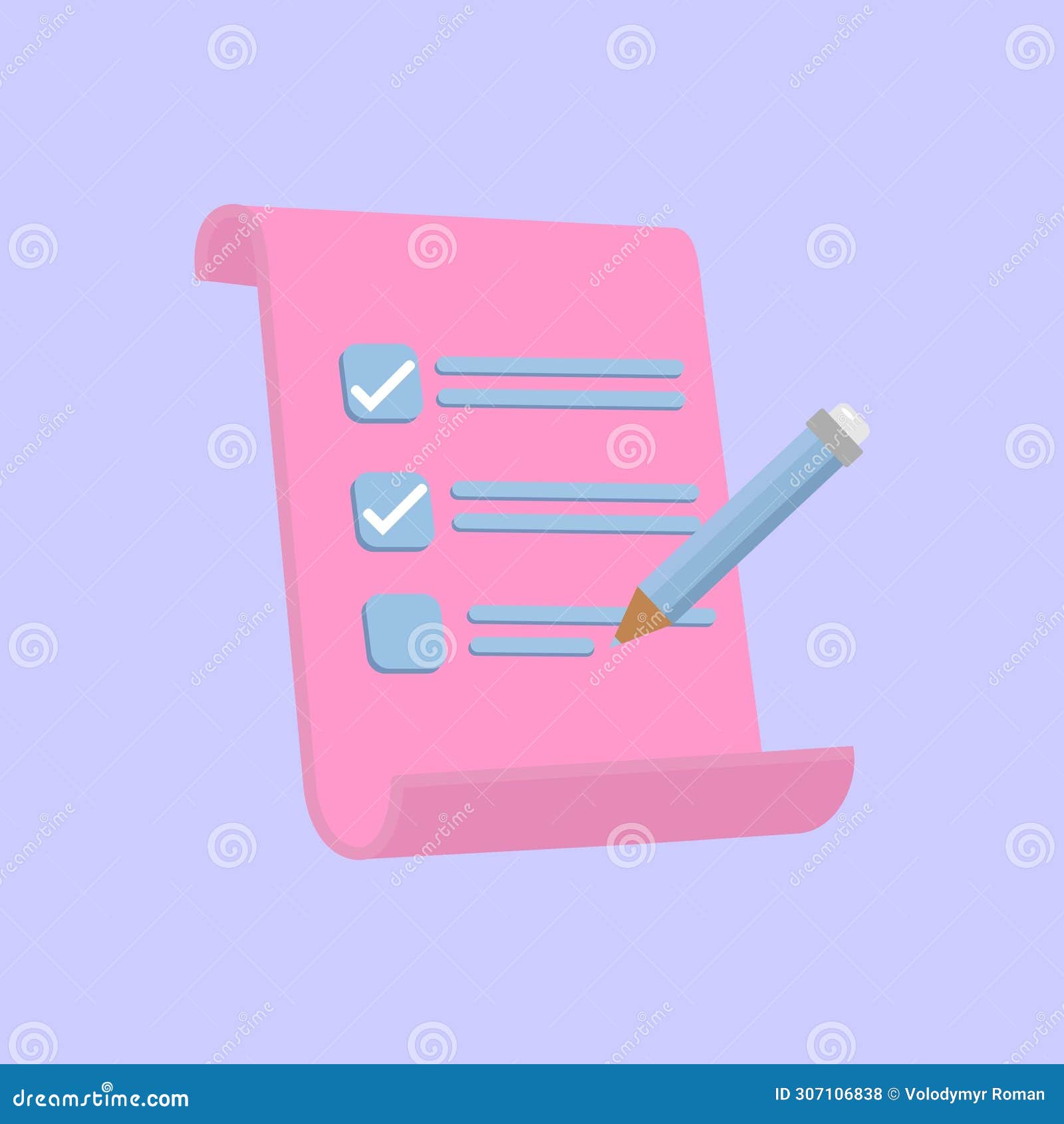 Documents Icon, Blue and Pink Colors. 3d Rendering Stock Illustration ...