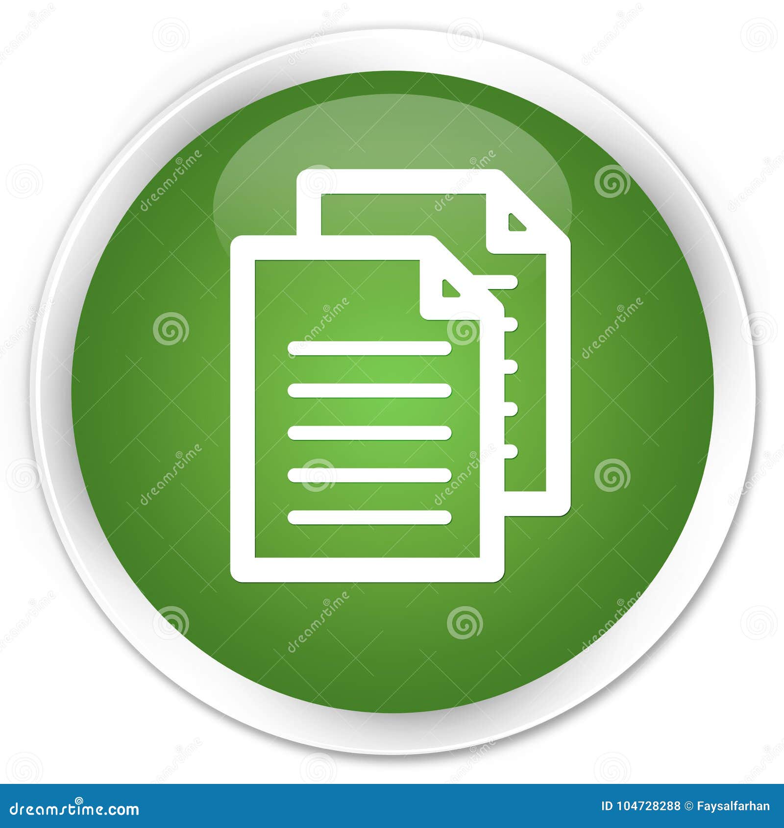 Documents Icon Premium Soft Green Round Button Stock Illustration ...