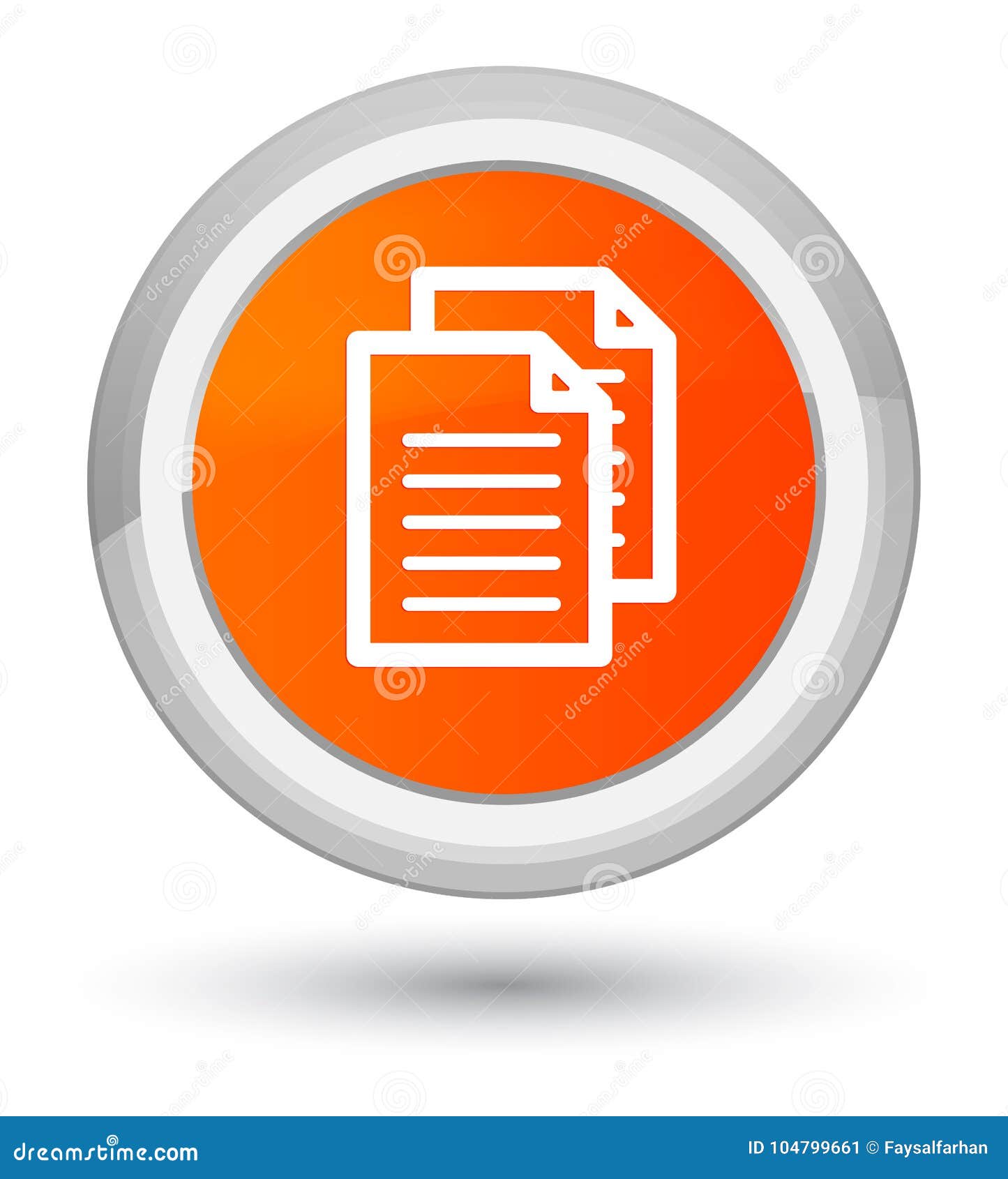 Documents Icon Prime Orange Round Button Stock Illustration ...