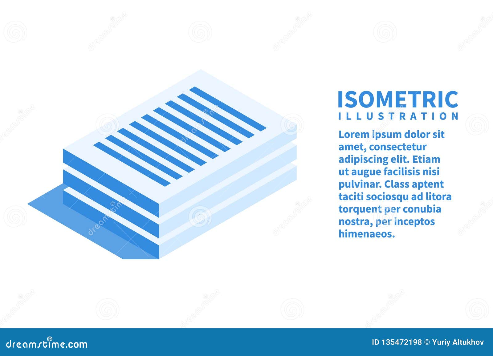Documents Icon. Isometric Template for Web Design in Flat 3D Style ...