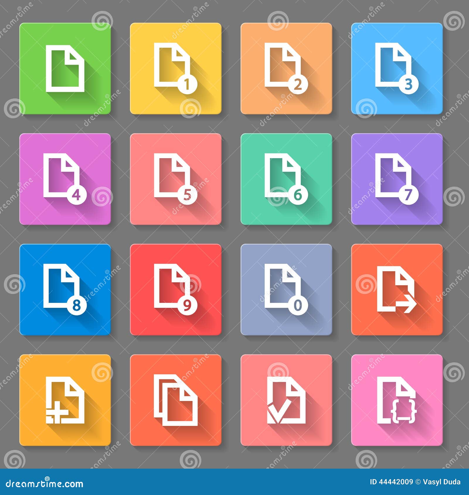 Documents Icon Set stock vector. Illustration of information - 44442009