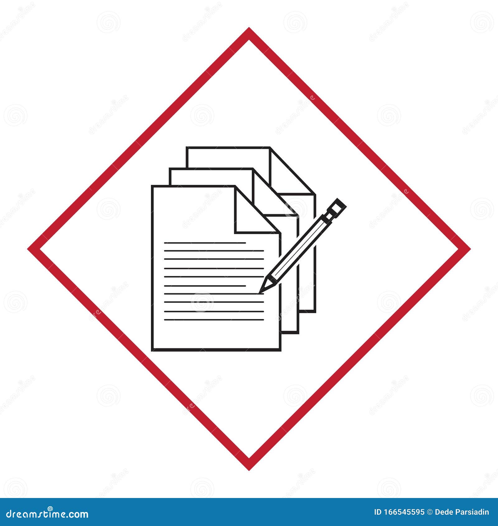 Document stock vector. Illustration of papers, pictogram - 166545595
