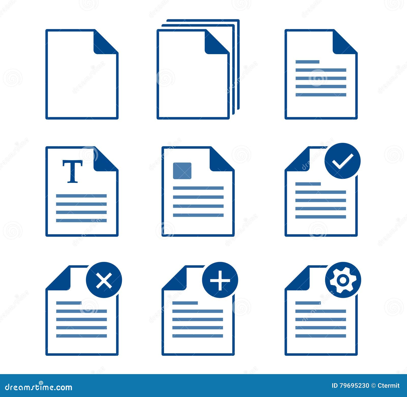 Documents icons stock vector. Illustration of file, office - 79695230