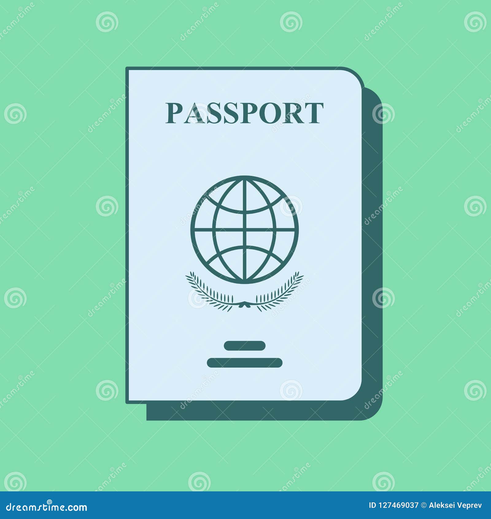 Documents Identity Vector Flat Line Icon. Passport Sign. Stock Vector ...