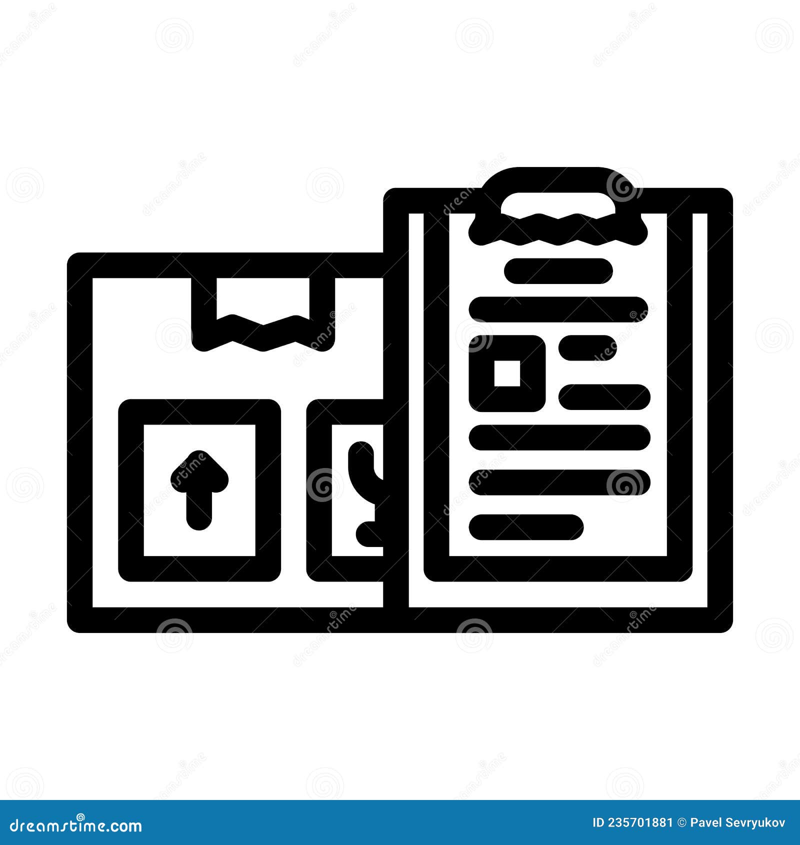Documents of Import and Export Line Icon Vector Illustration Stock ...
