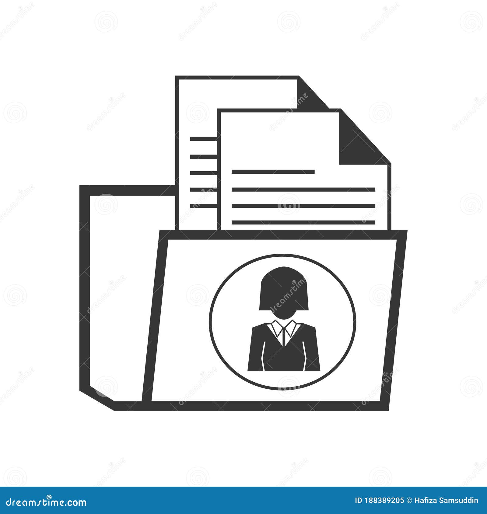 Documents Inside a Folder. Vector Illustration Decorative Design Stock ...
