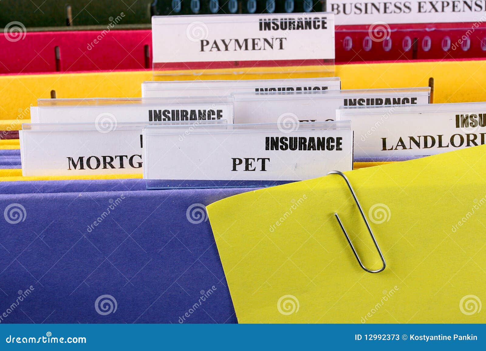Documents for insurance stock image. Image of contract - 12992373