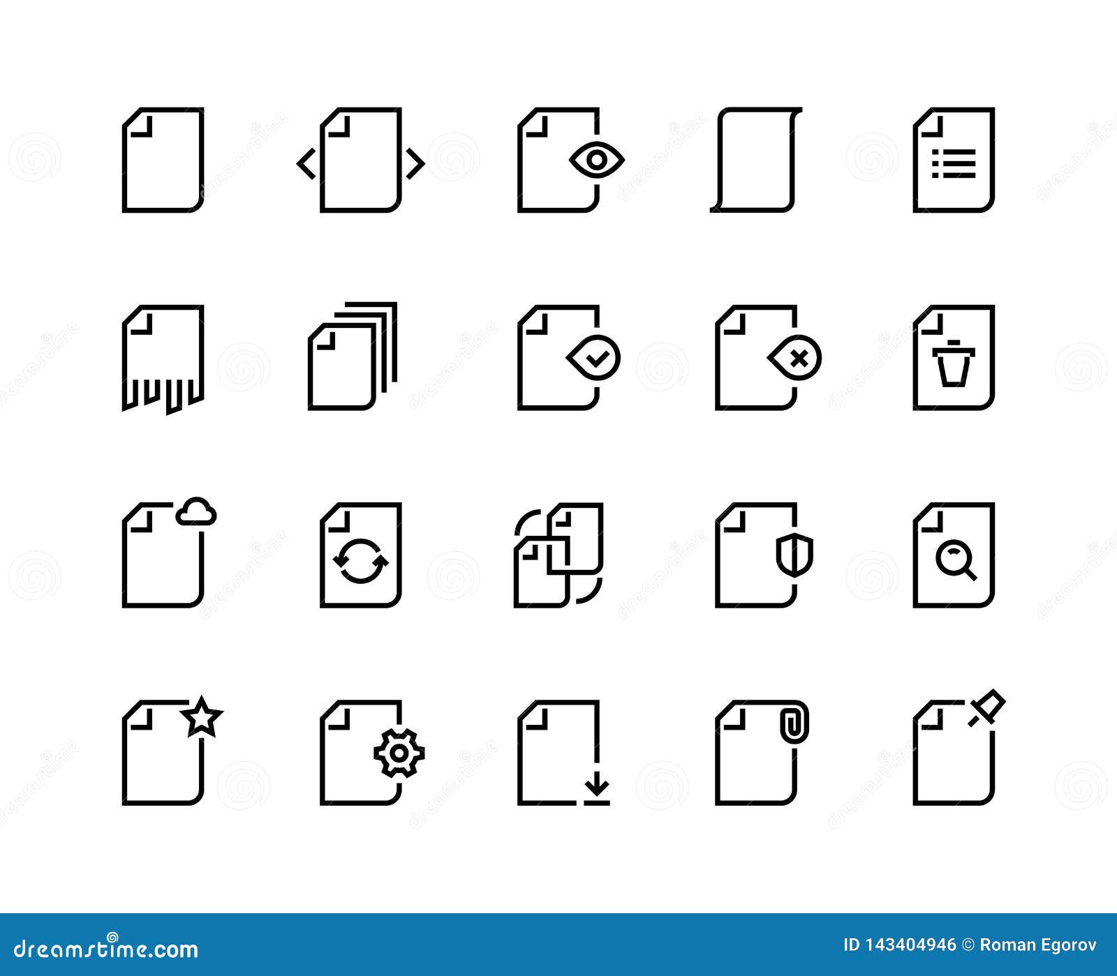 Documents Line Icons. Copy Files, Contract Agreement, Passport ... Documents Line Icons. Copy Files, Contract Agreement, Passport ...