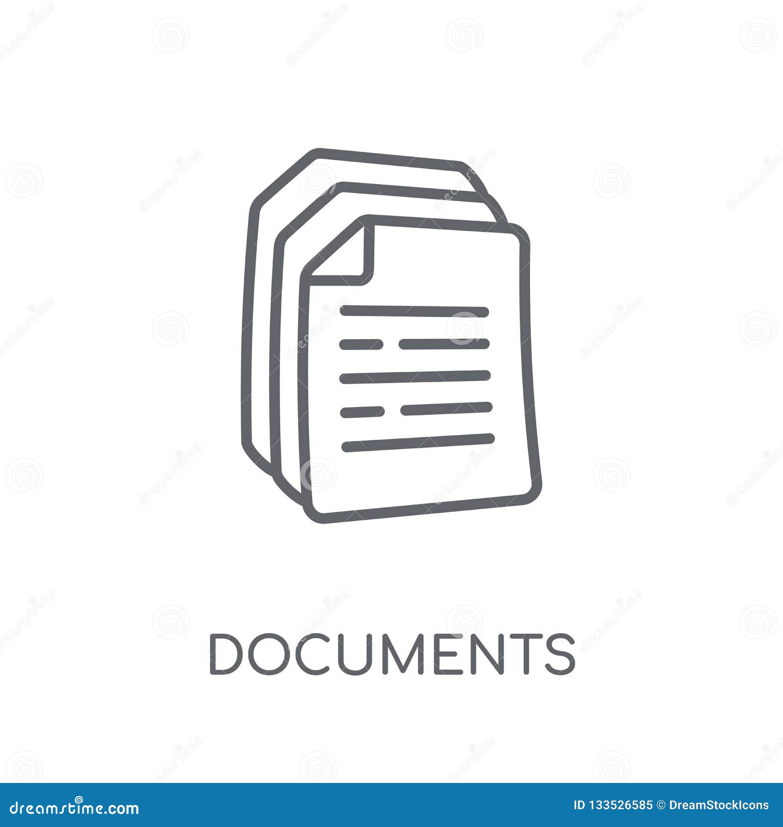 Documents Linear Icon. Modern Outline Documents Logo Concept on Stock ...
