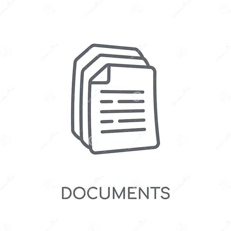 Documents Linear Icon. Modern Outline Documents Logo Concept on Stock ...