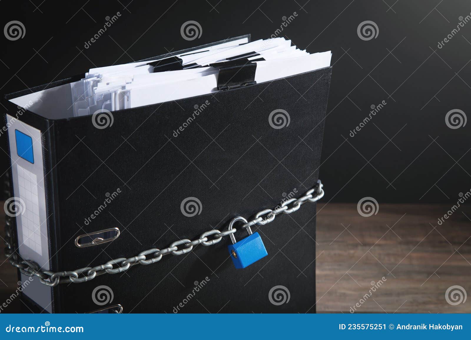 Documents Locked with Padlock and Chains Stock Image - Image of folder ...