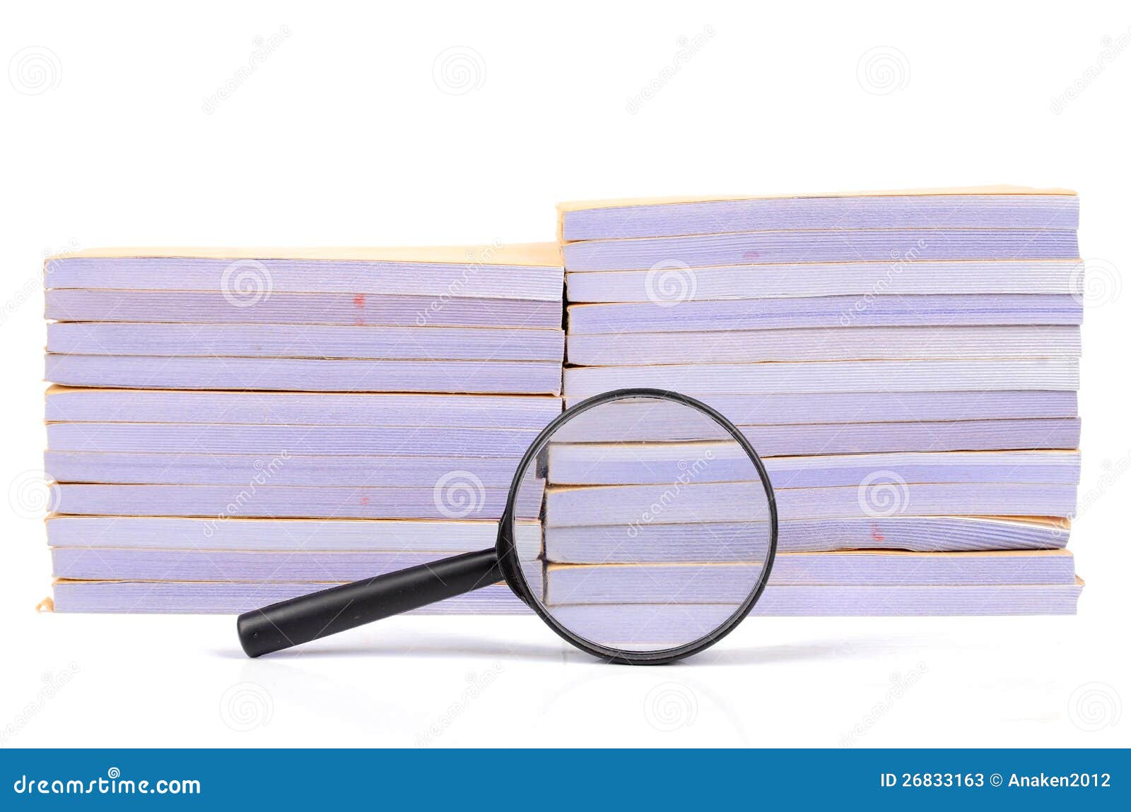 Documents and magnifier stock image. Image of page, magnifier - 26833163