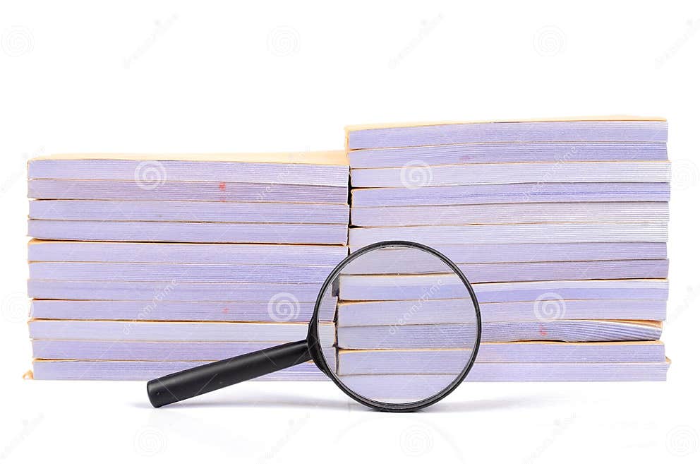 Documents and magnifier stock image. Image of page, magnifier - 26833163