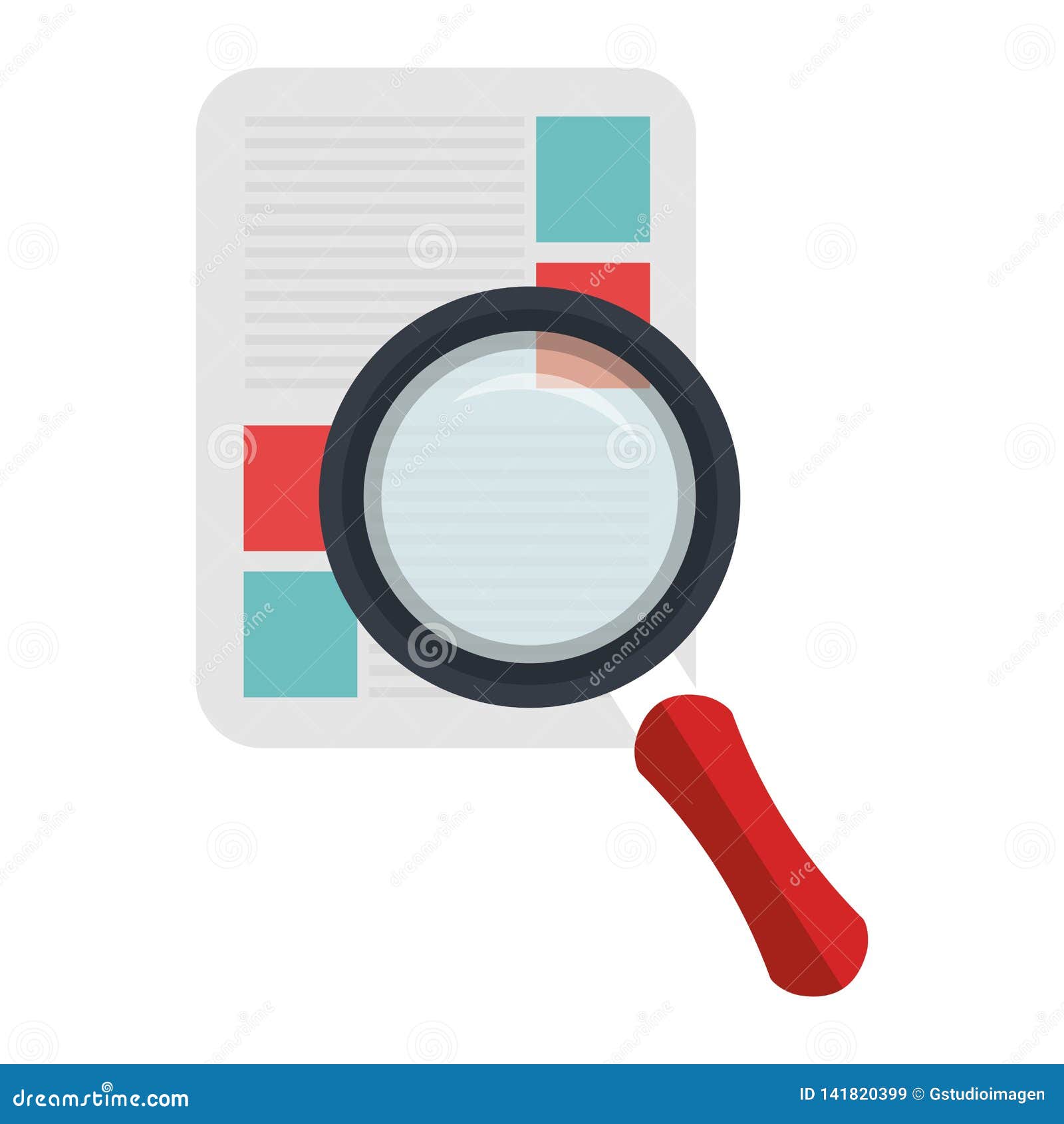 Documents with Magnifying Glass Stock Vector - Illustration of organize ...