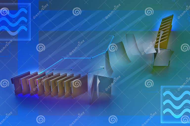 Documents Moving One Folder To Another Stock Illustration ...