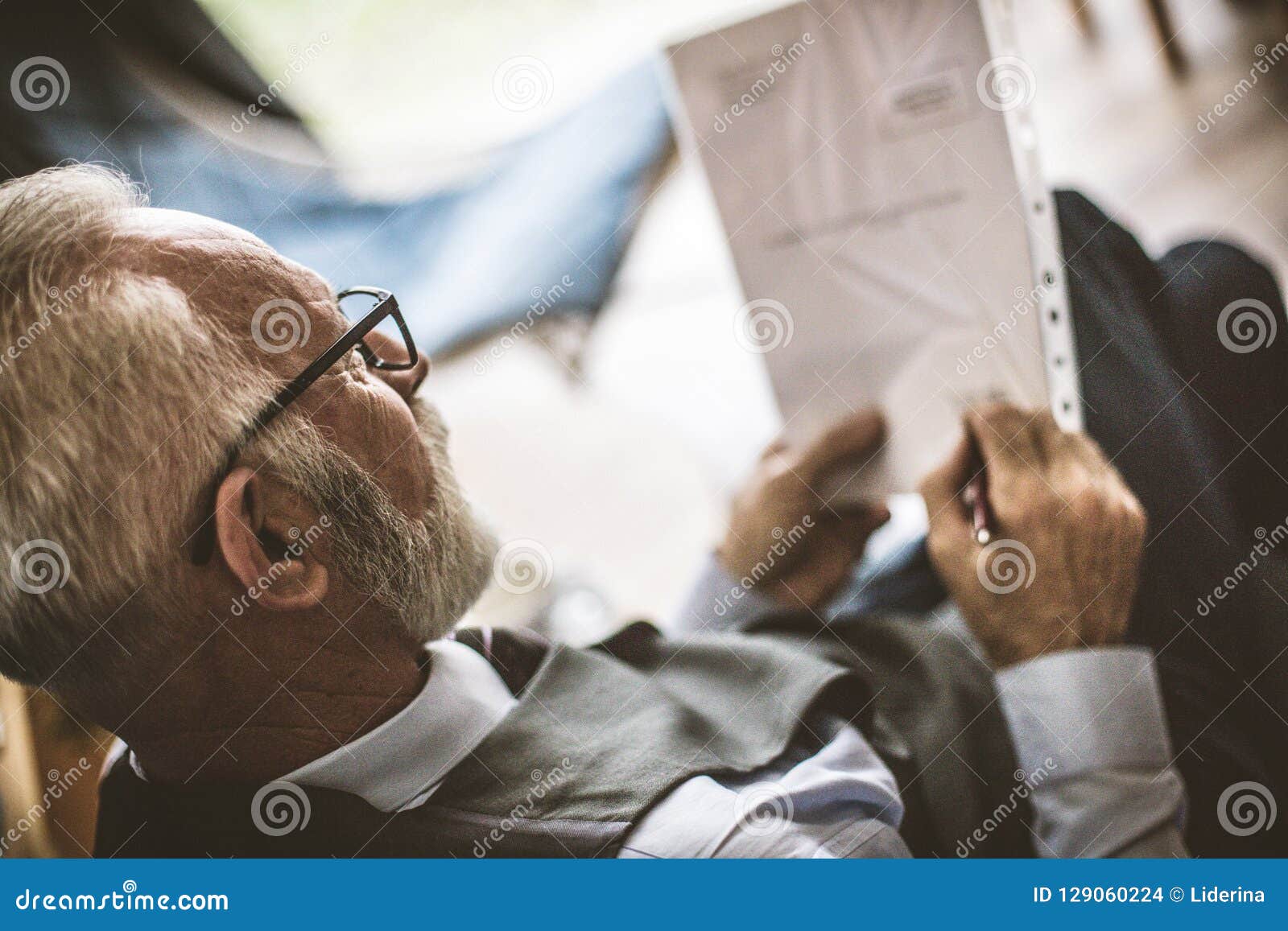 These Documents Need His Initials. Stock Photo - Image of mature ...