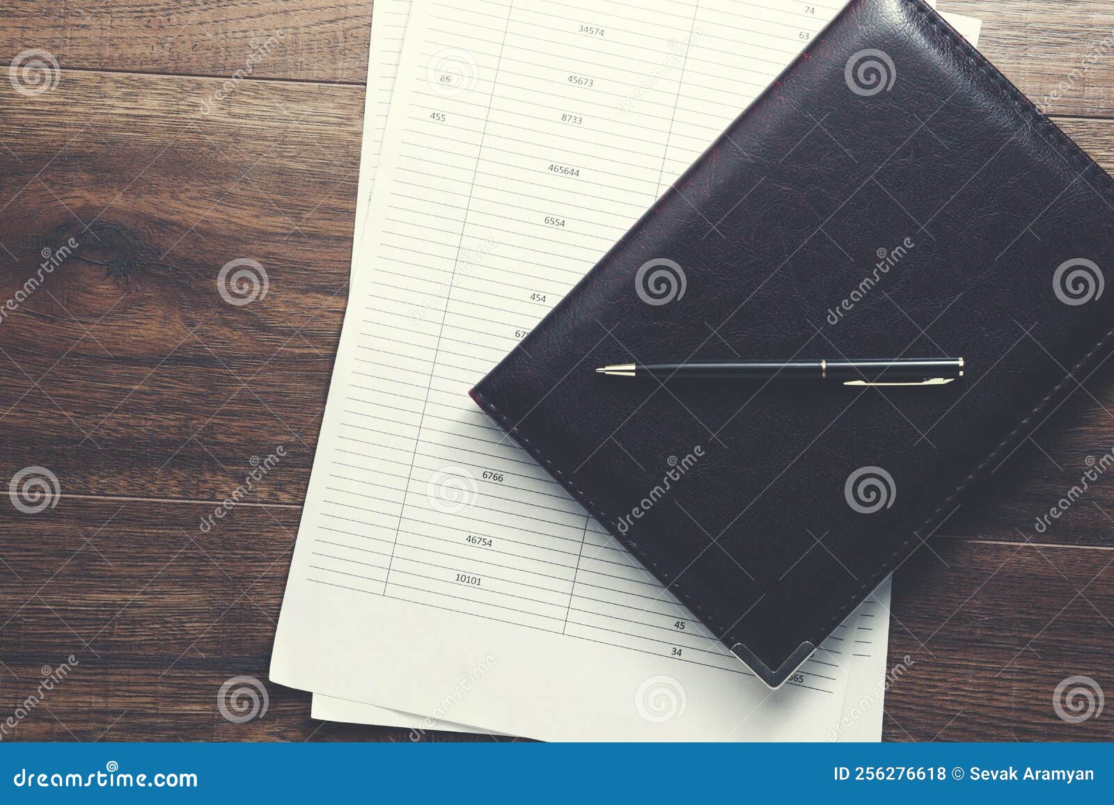 Documents and Notepad on Table Stock Photo - Image of account, business ...