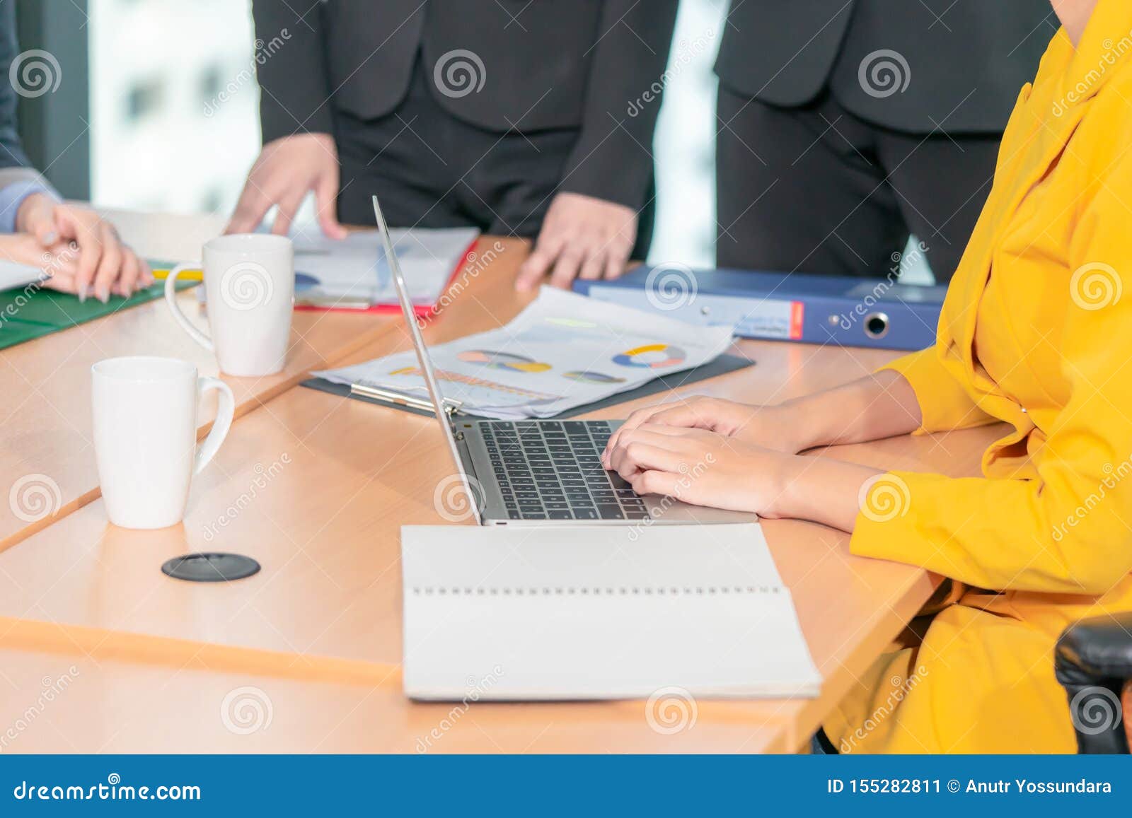 Documents Paper on Business Meeting Table Stock Image - Image of group ...
