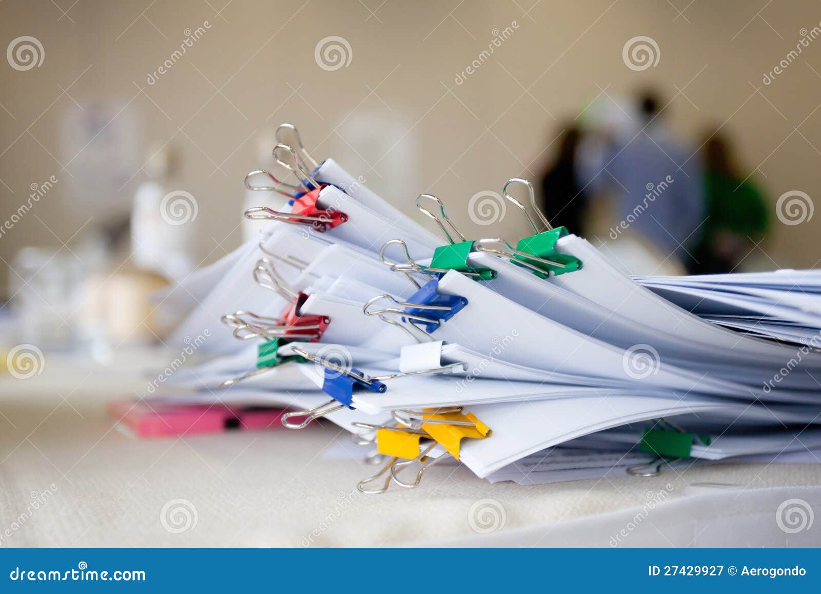 Documents with paper clips stock image. Image of green - 27429927