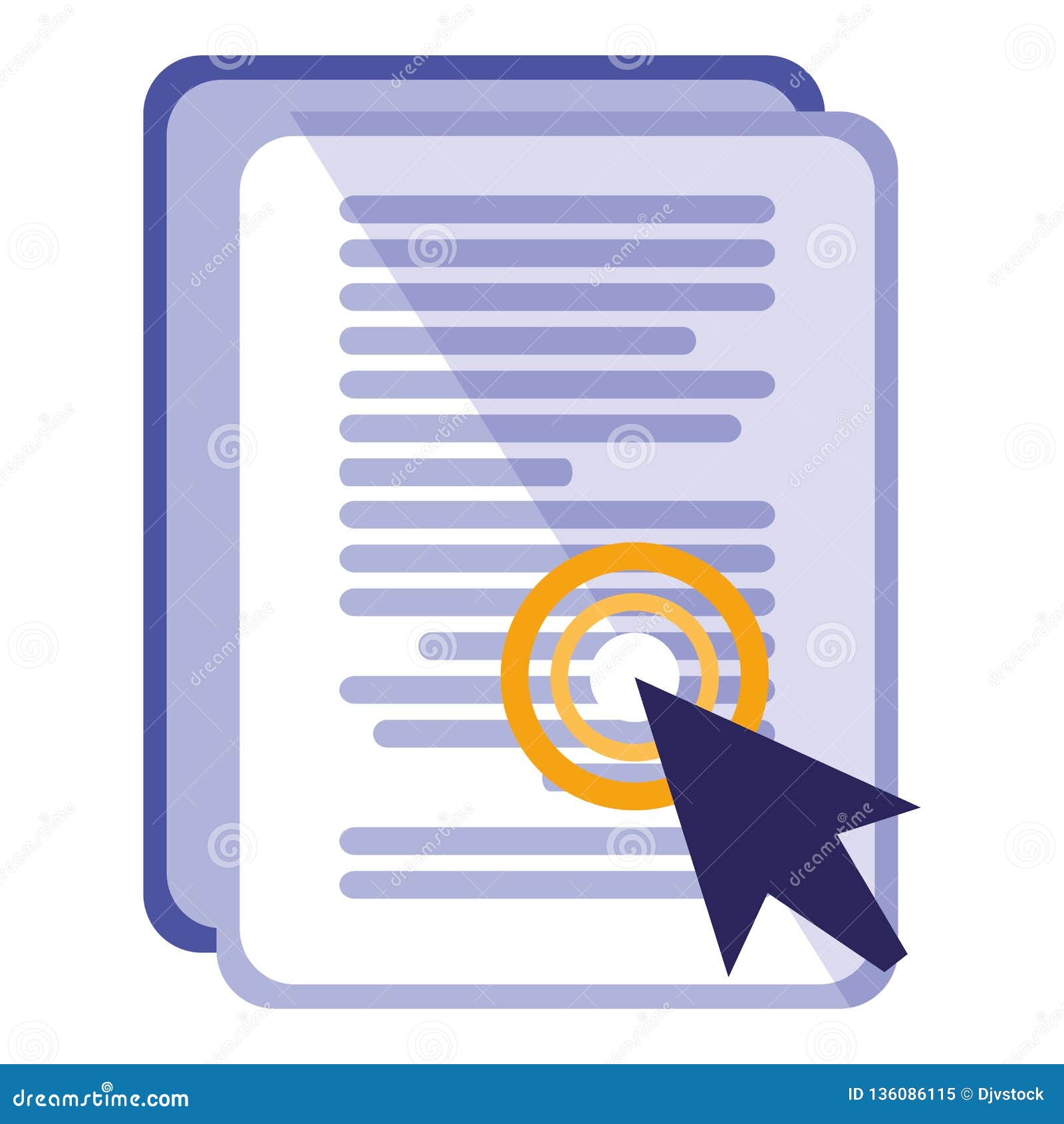 Documents Paper with Cursor Arrow Stock Vector - Illustration of ...