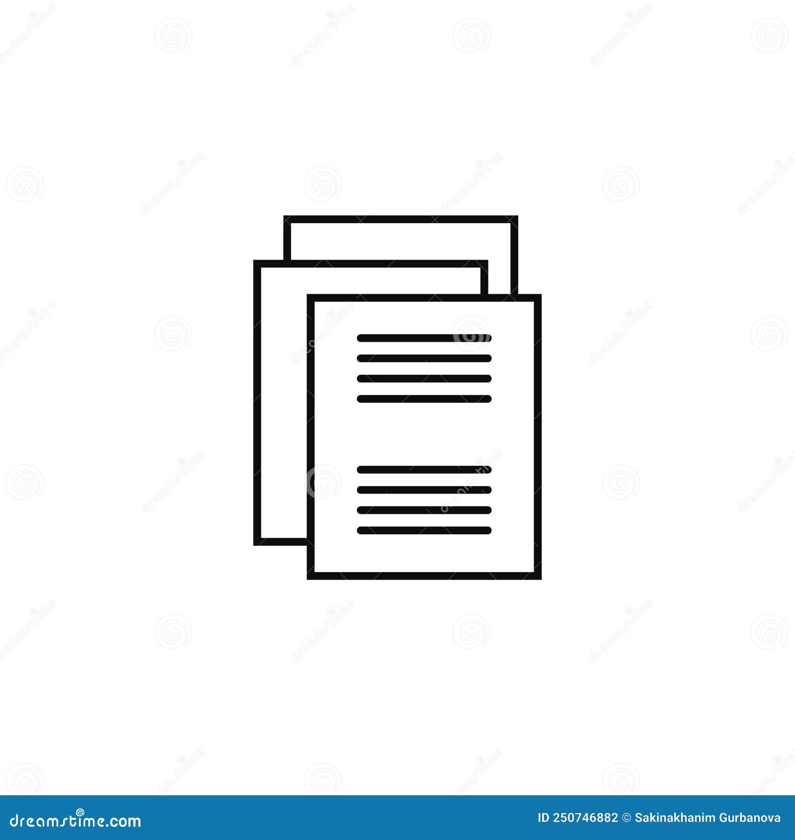 Documents or Papers Concept Outline Icon. Document Linear Symbol or ...