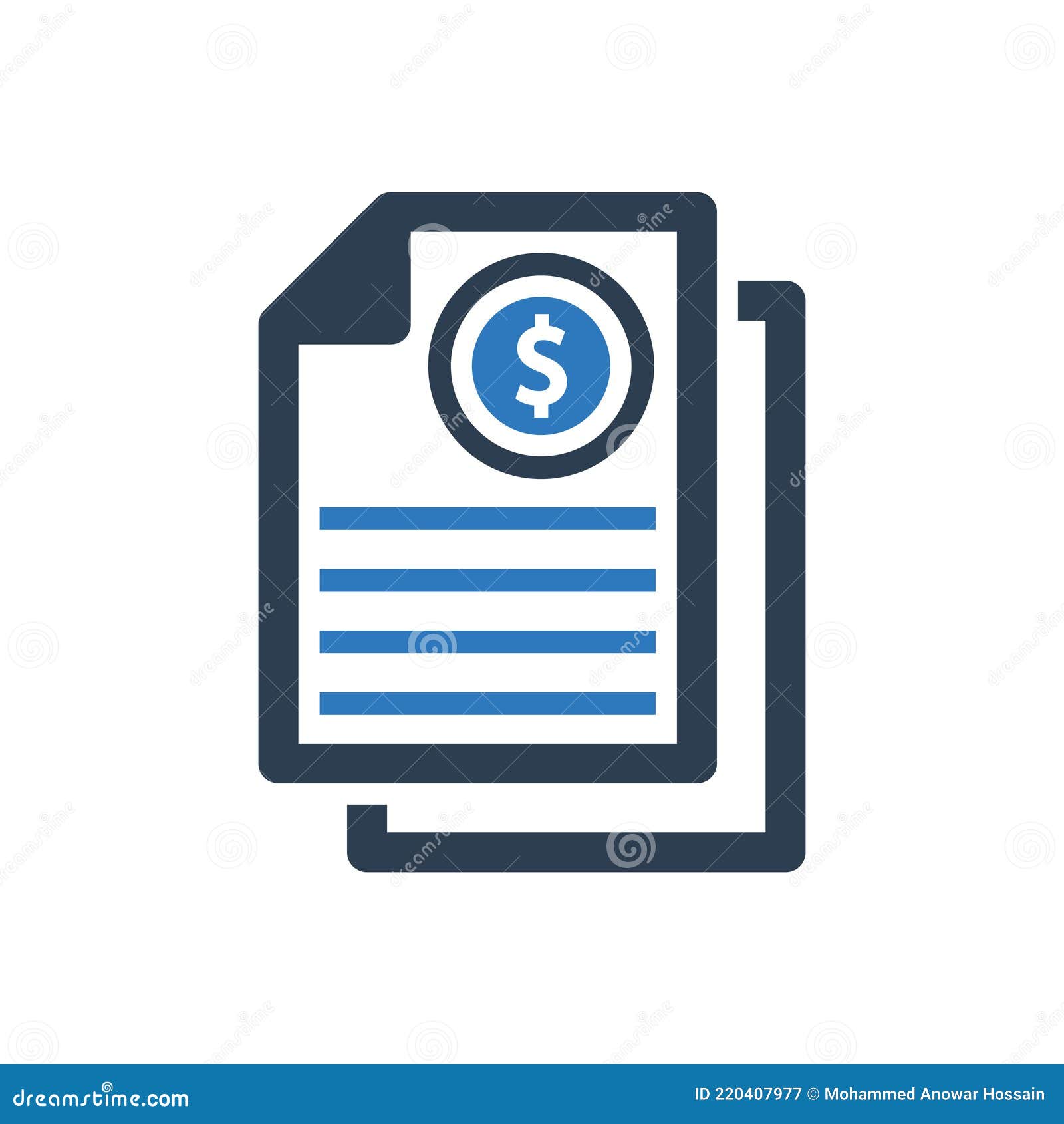 Business Document Icon - Finance File Accounting Report Icon Invoice ...