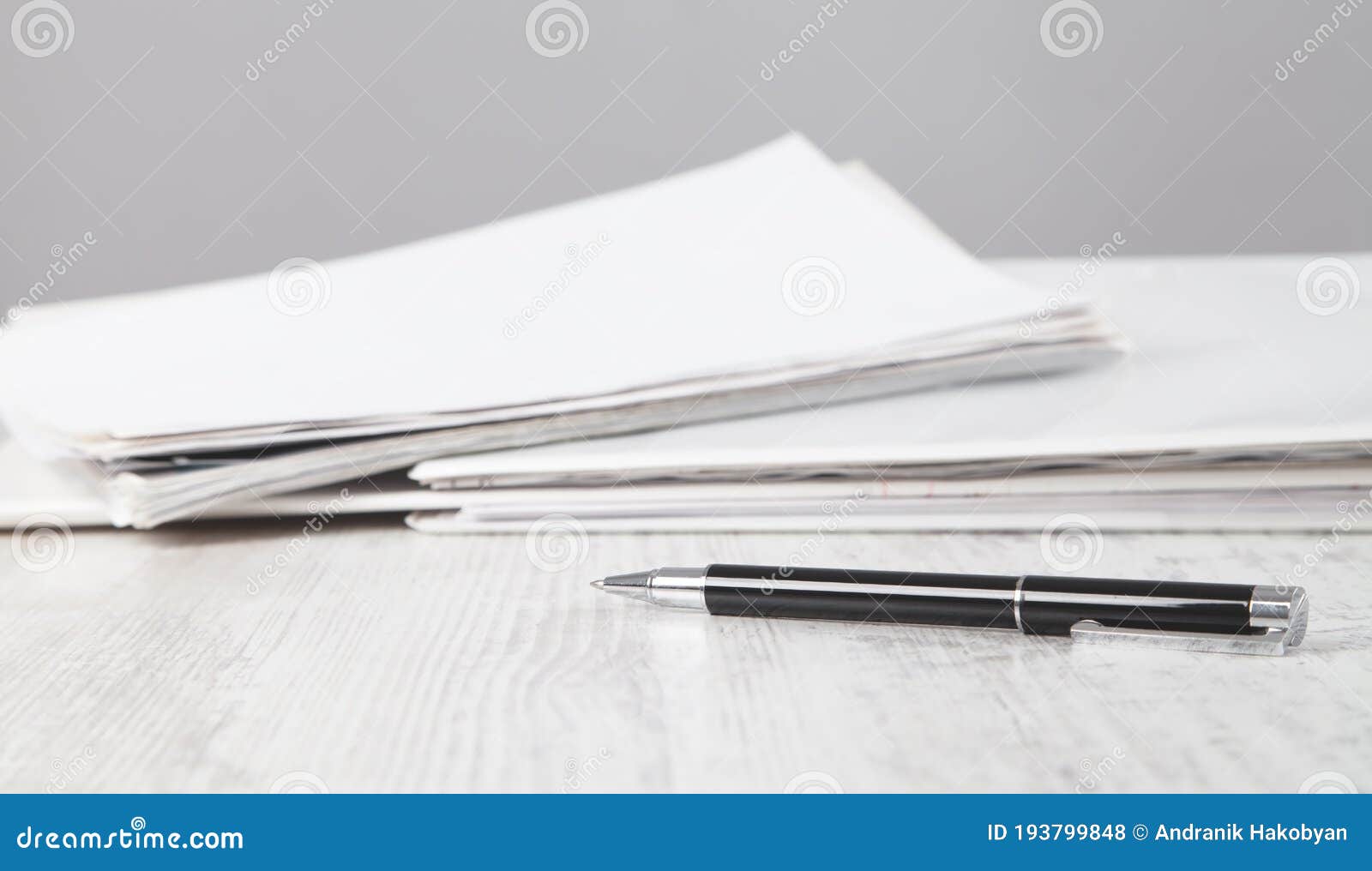 Documents and Pen. Business Desk Stock Photo - Image of file, archives ...