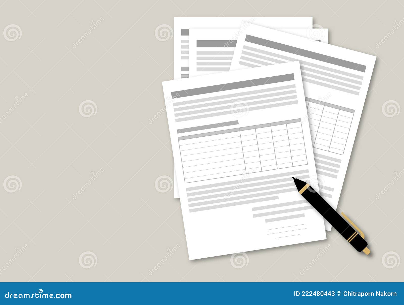 Documents And Pen On Grey Background, Application Form, Paperwork ...