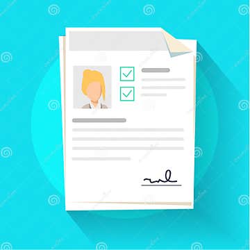 Documents with Personal Data Illustration, Flat Cartoon Paper Document ...