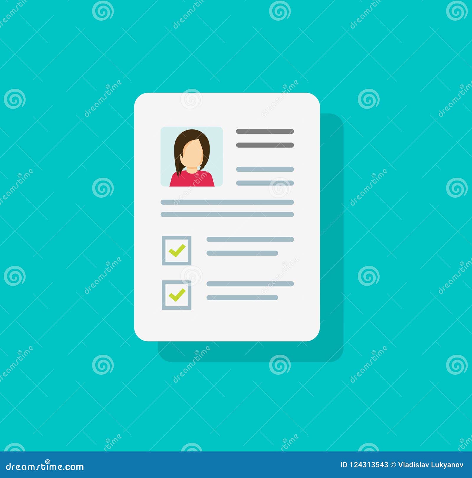 Documents with Personal Data Vector Icon, Flat Cartoon Paper Document ...