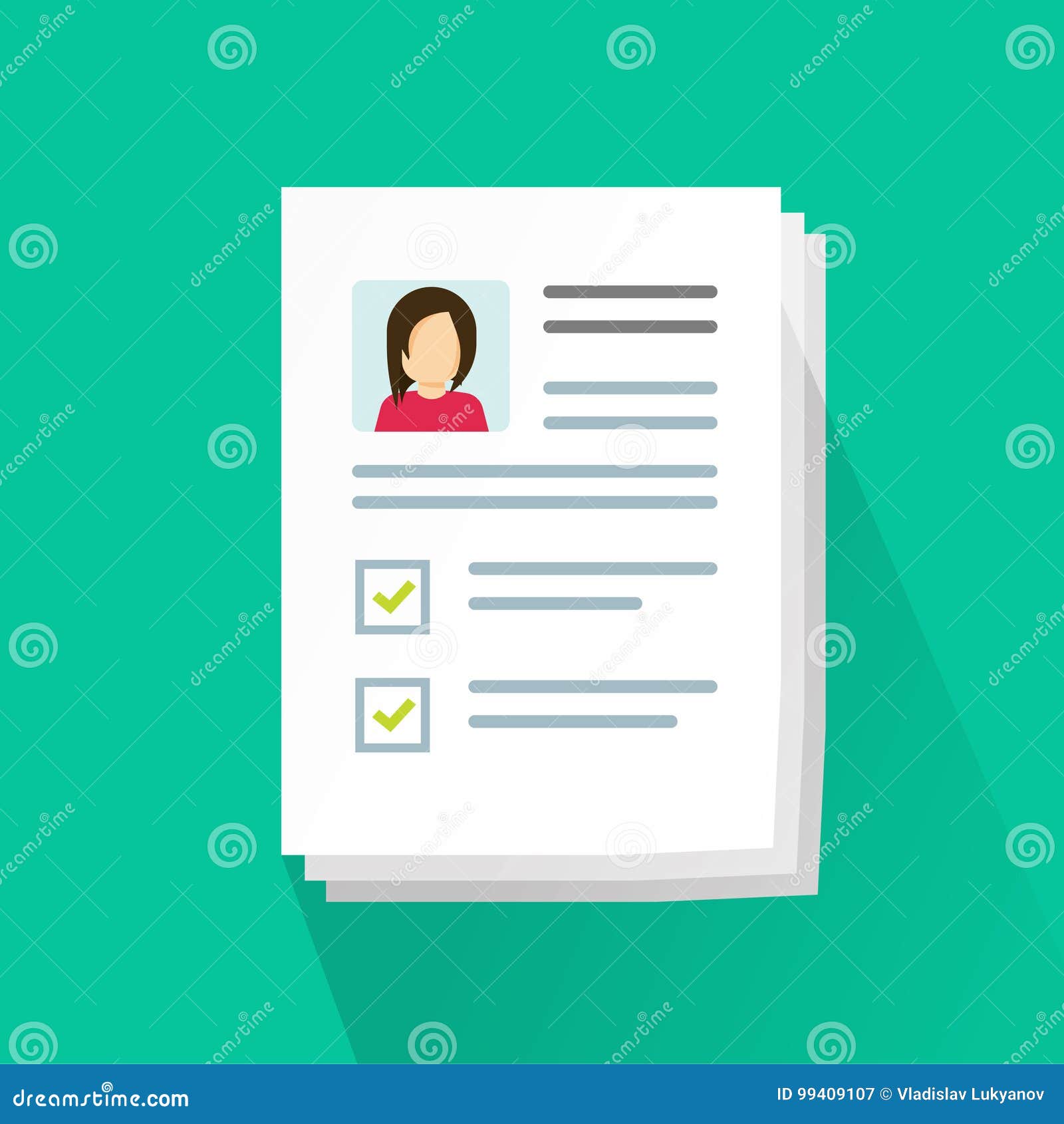 Documents and Personal Data Vector Illustration, Flat Cartoon Paper ...