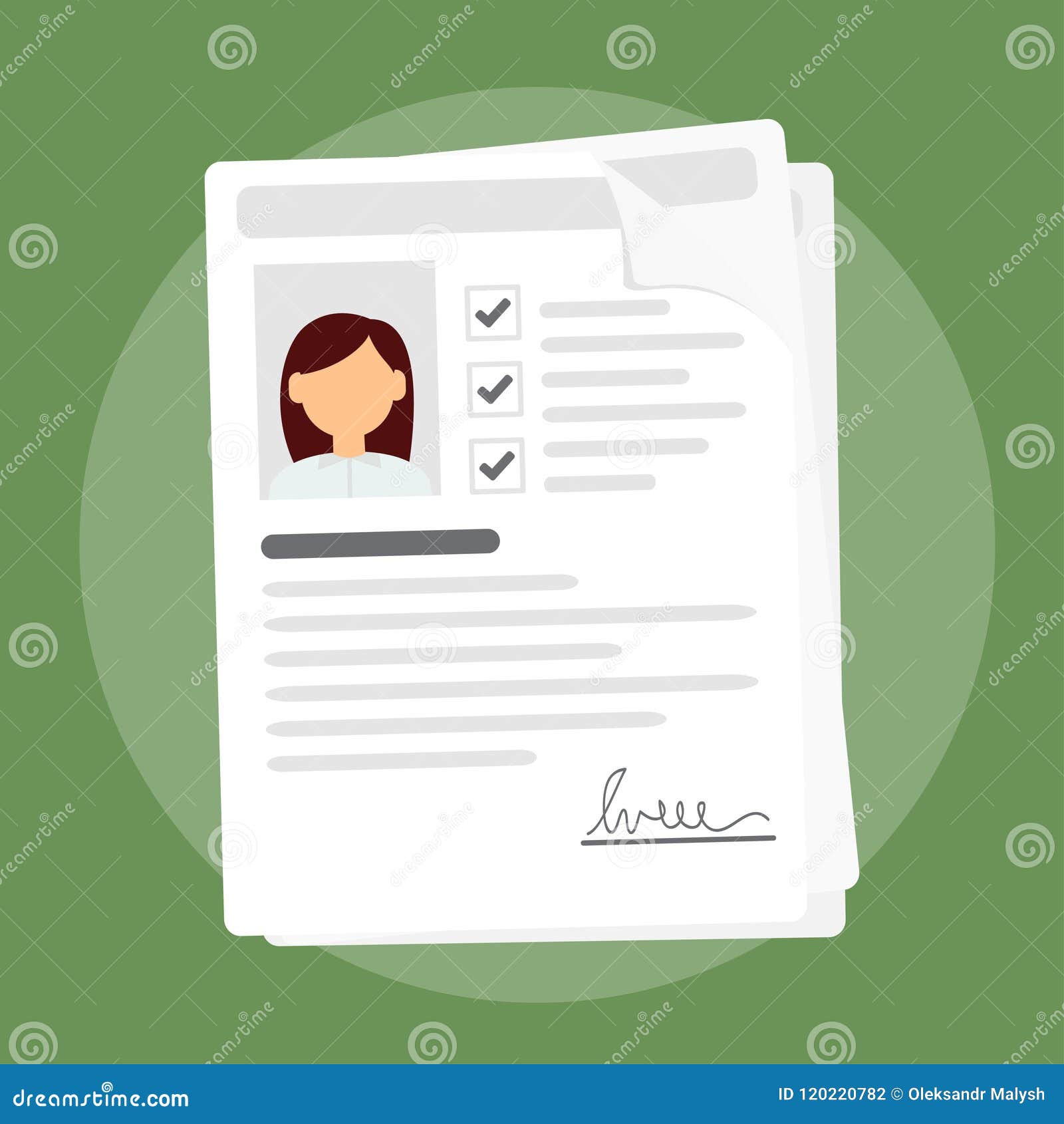 Documents With Personal Data Vector Illustration, Flat Cartoon Paper ...