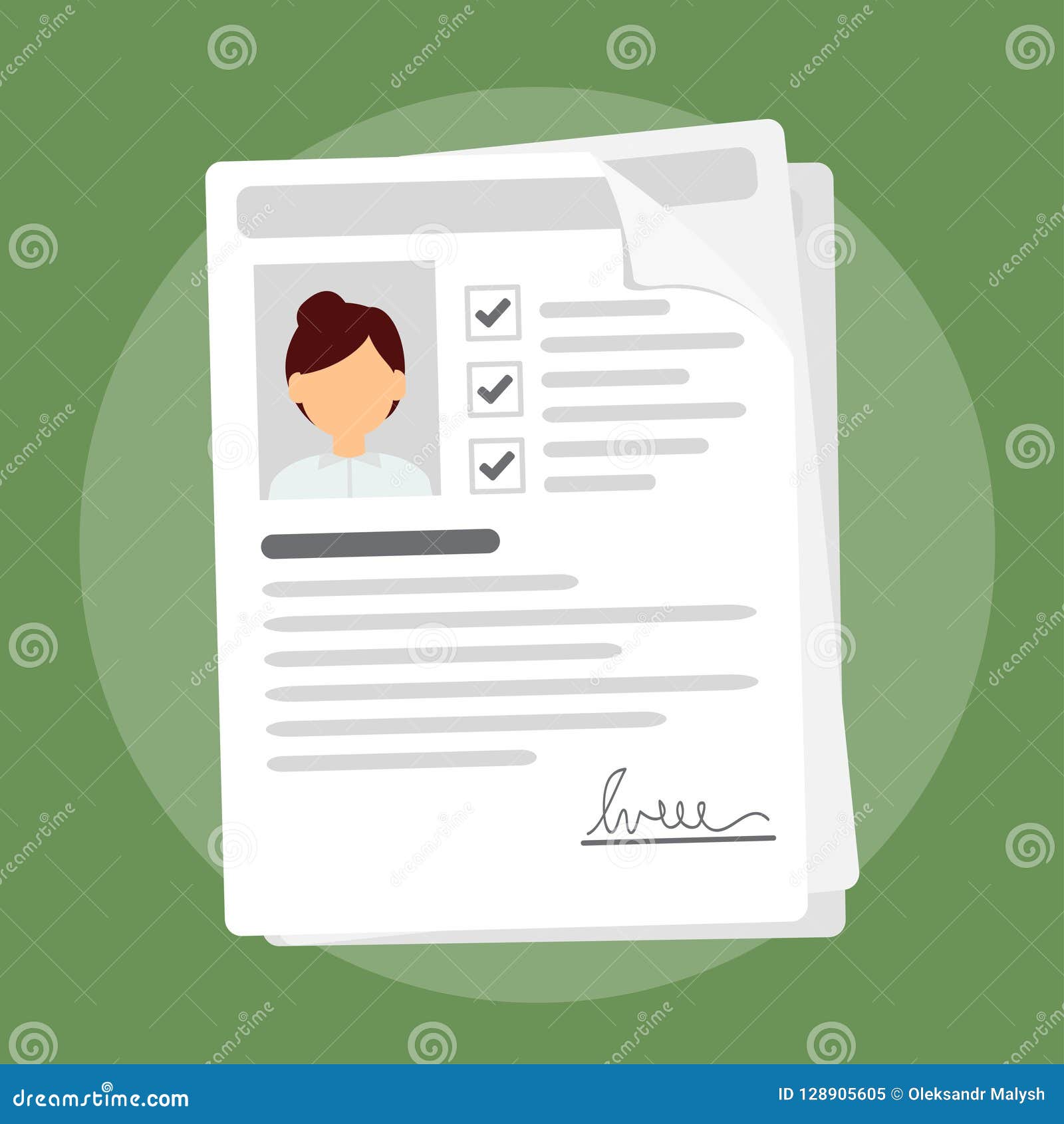 Documents With Personal Data Vector Illustration, Flat Cartoon Paper ...