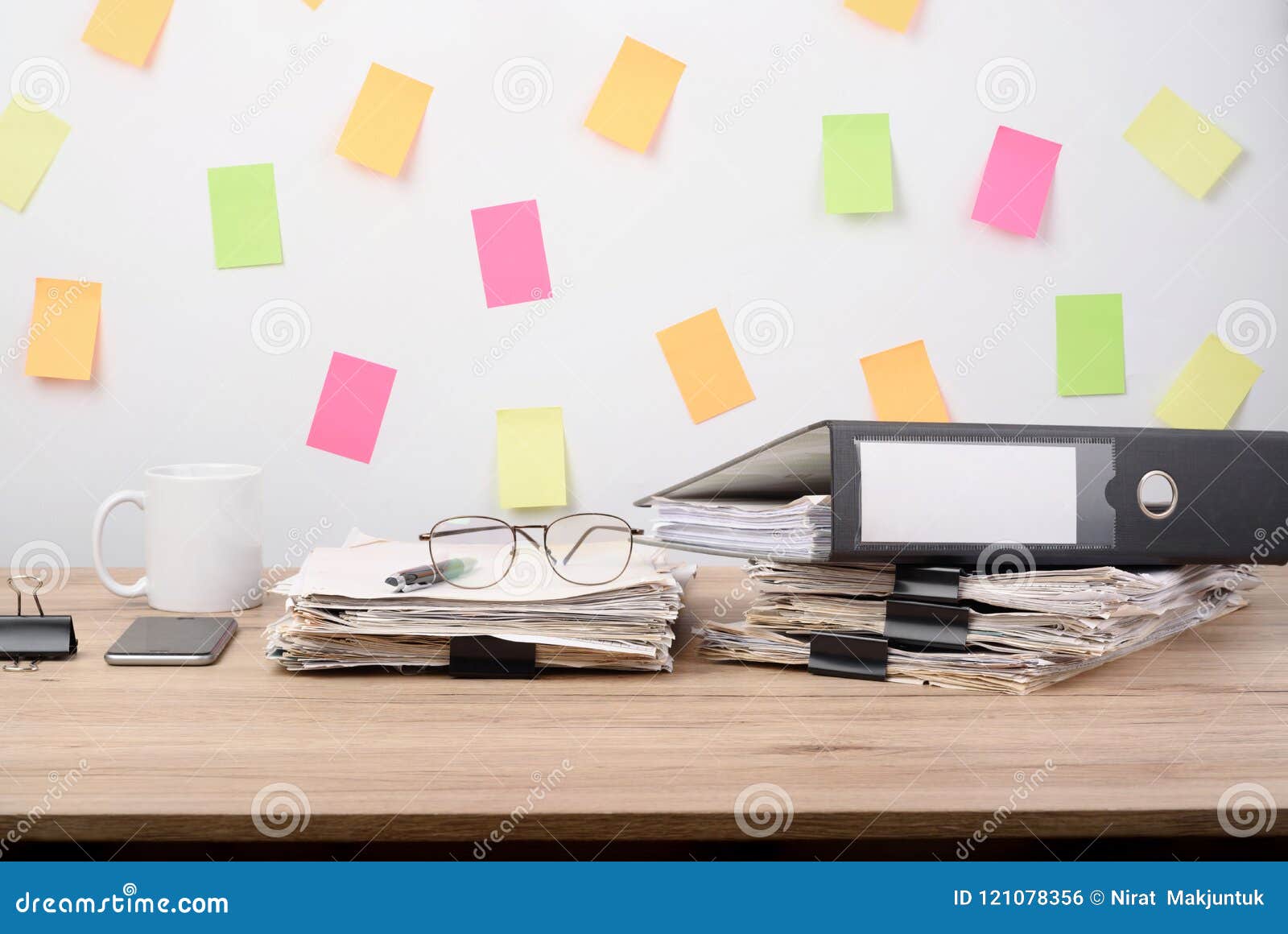 Documents Placed on the Office Desk. Stock Photo - Image of folder ...