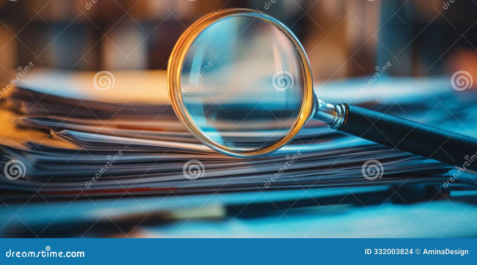 Documents Placed Under a Magnifying Glass for a Detailed Close ...