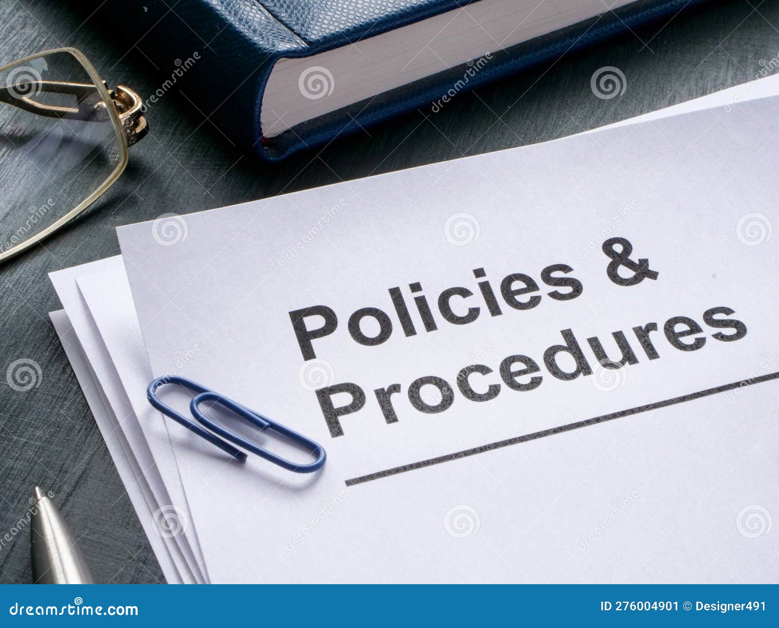 Documents about Policies and Procedures are on the Table. Stock Image ...