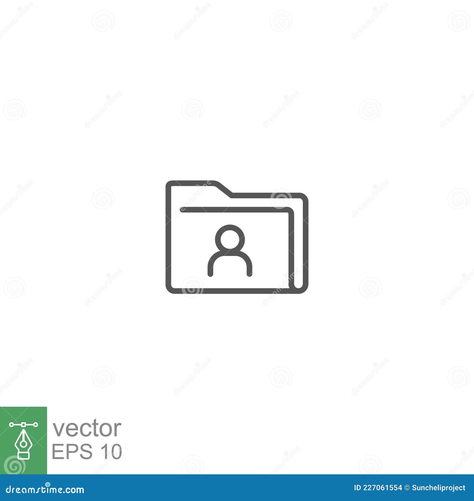 Documents Profile or User Private Folder Icon. Folder with Person Sign ...